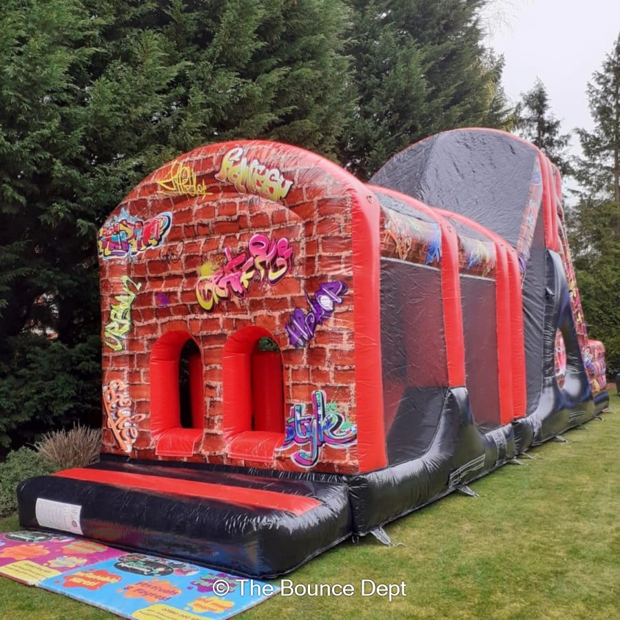 Graffiti Obstacle Course with 10ft MEGA Slide - Hire in Hampshire | The ...