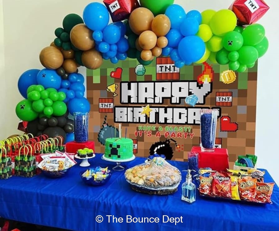 Minecraft Backdrop Hire | Minecraft Party Backdrop With Stand