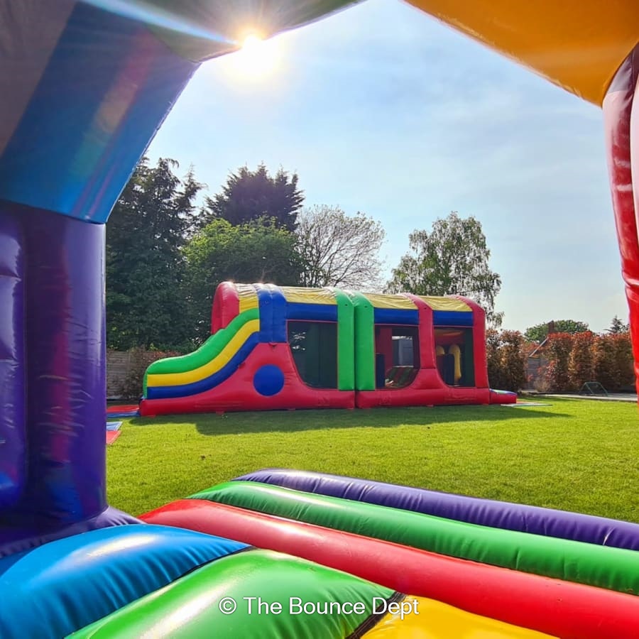 Rainbow Obstacle Course with 6ft Slide - Hire in Hampshire | The Bounce ...
