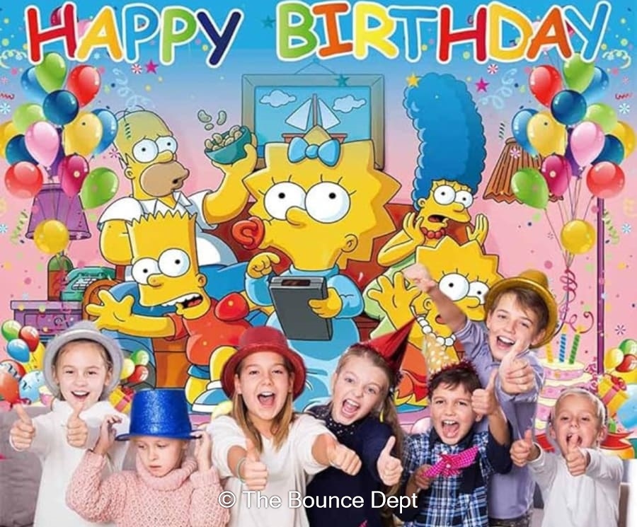 The Simpsons Photo Backdrop with Stand - Hire in Hampshire | The Bounce ...